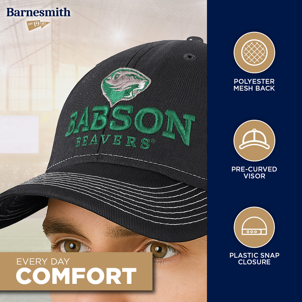 Babson College Sideline Trucker Hat One-Size (Dark Grey/White) – Barnesmith