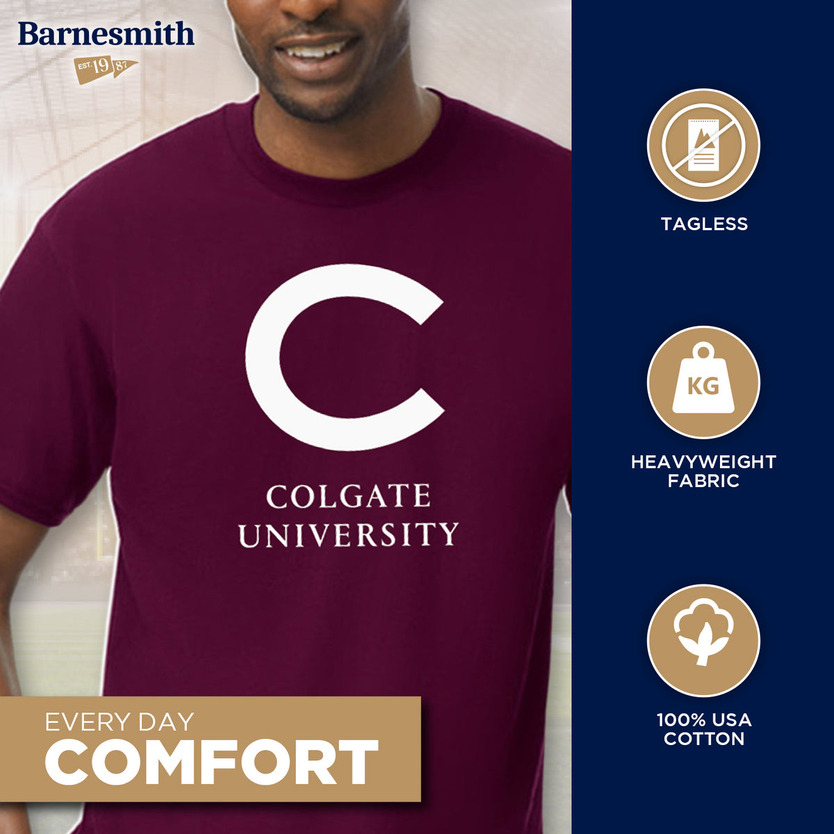 Colgate University Heritage T-Shirt (Maroon) – Barnesmith