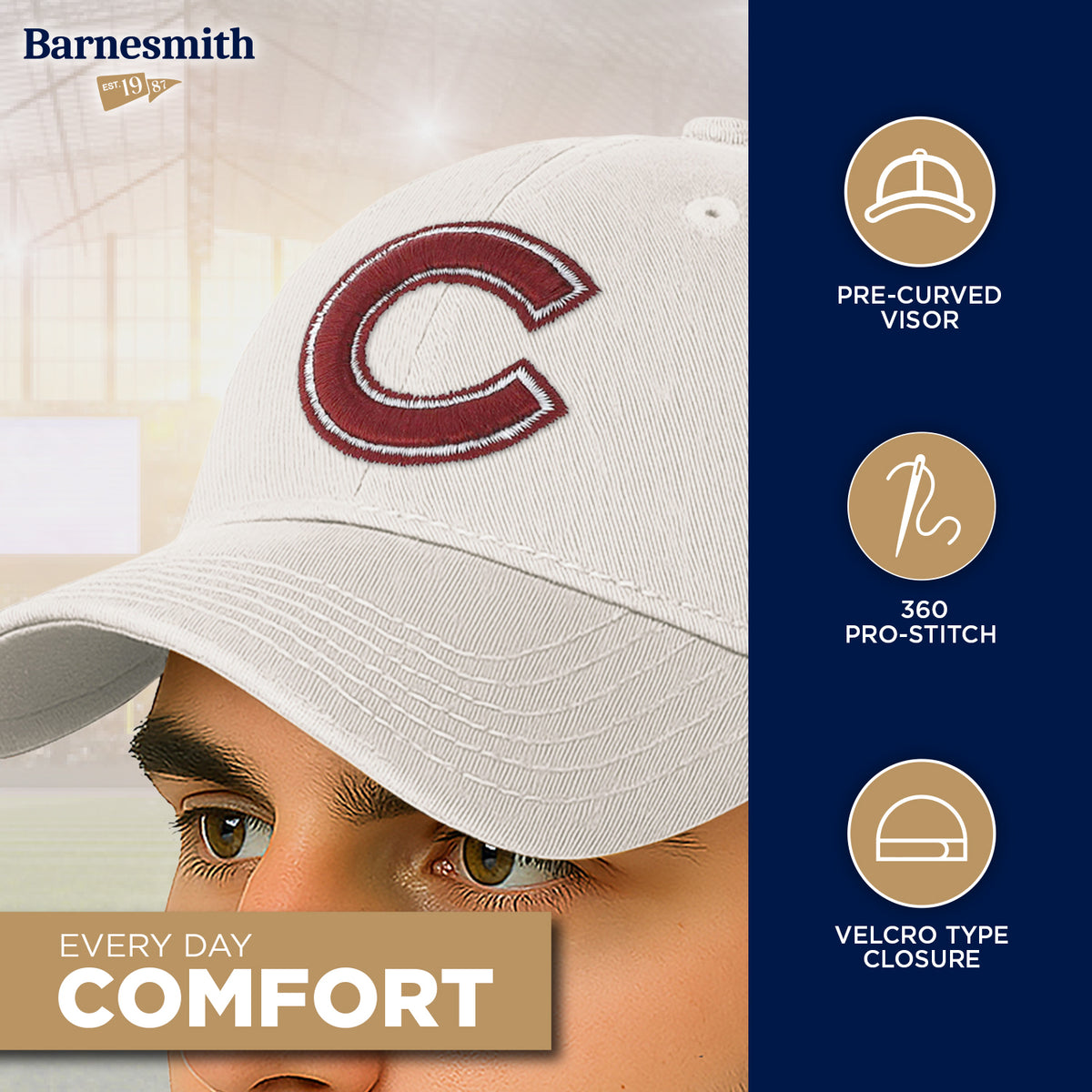 Colgate University Spirit Baseball Hat One-Size (White) – Barnesmith