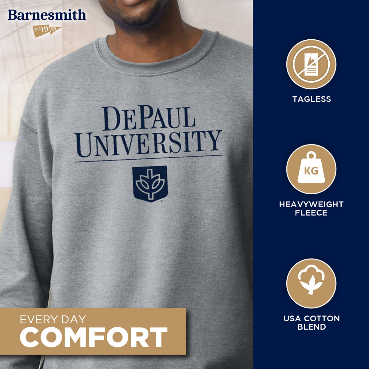 DePaul University Heritage Sweatshirt (Charcoal Grey) – Barnesmith