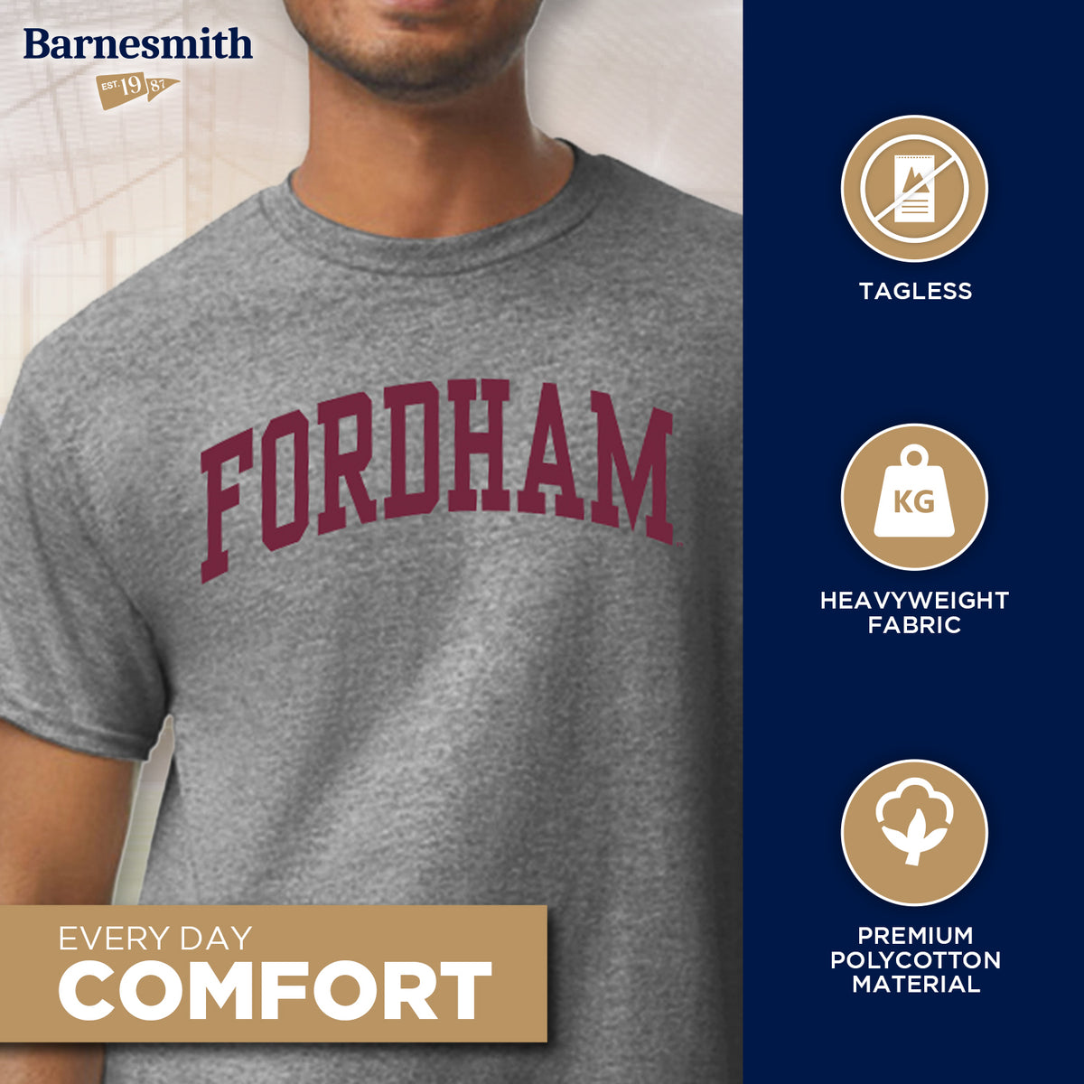 Fordham University Classic T-Shirt (Charcoal Grey) – Barnesmith