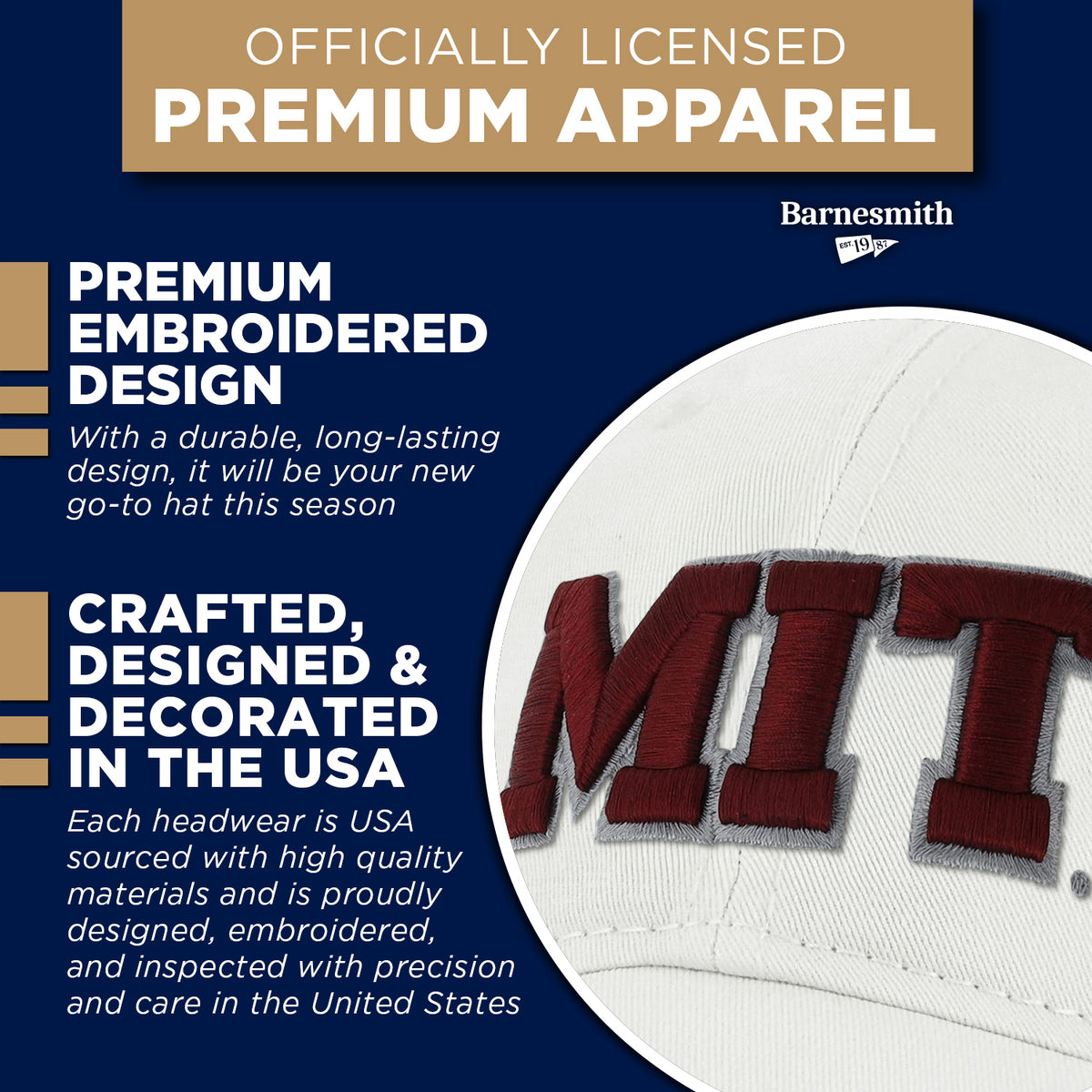Massachusetts Institute of Technology Spirit Baseball Hat One-Size (Wh ...