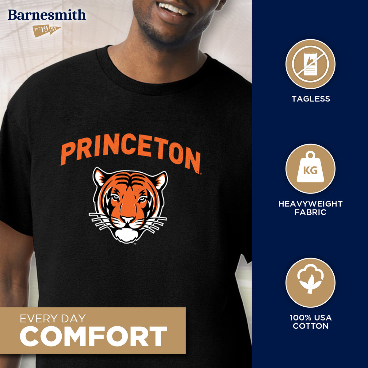 Princeton University Spirit T-Shirt (Black) – Barnesmith