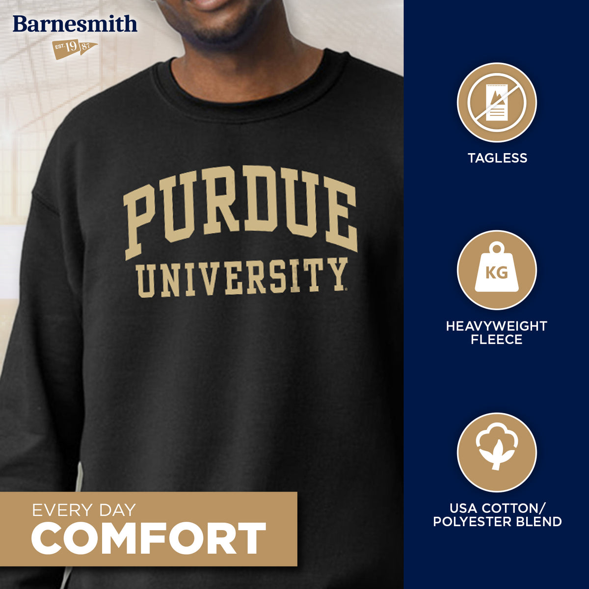 Purdue University Classic Sweatshirt (Black) – Barnesmith