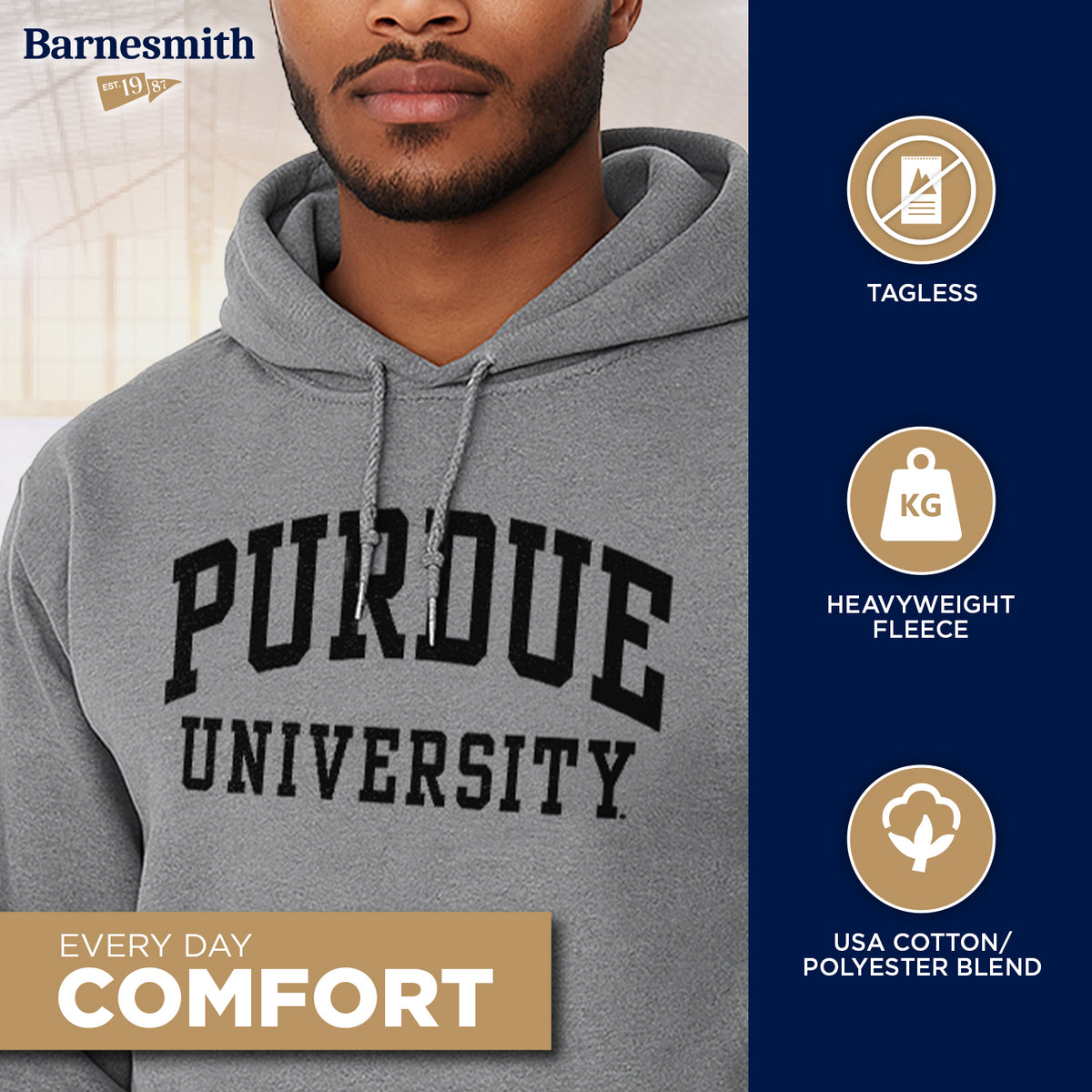 Purdue University Classic Hood (Charcoal) – Barnesmith