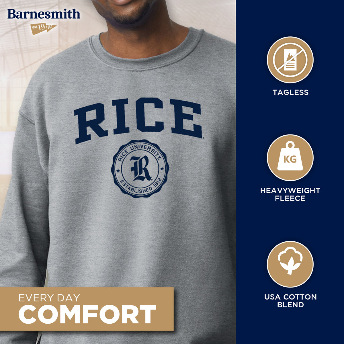 Rice University Heritage Sweatshirt (Charcoal Grey) – Barnesmith