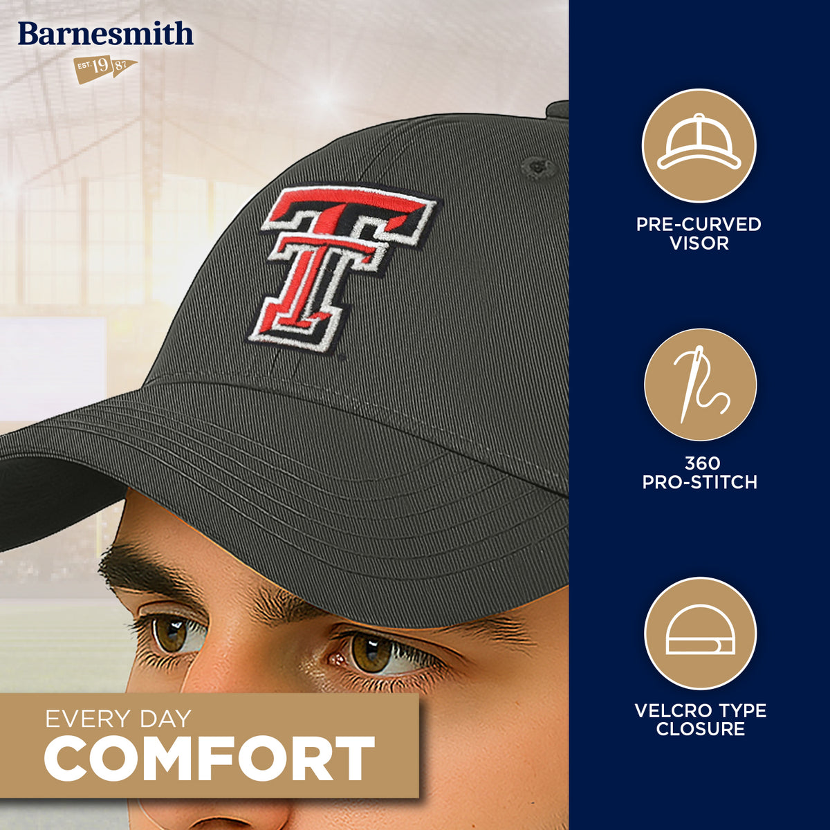 Texas Tech University Spirit Baseball Hat One-Size (Black) – Barnesmith