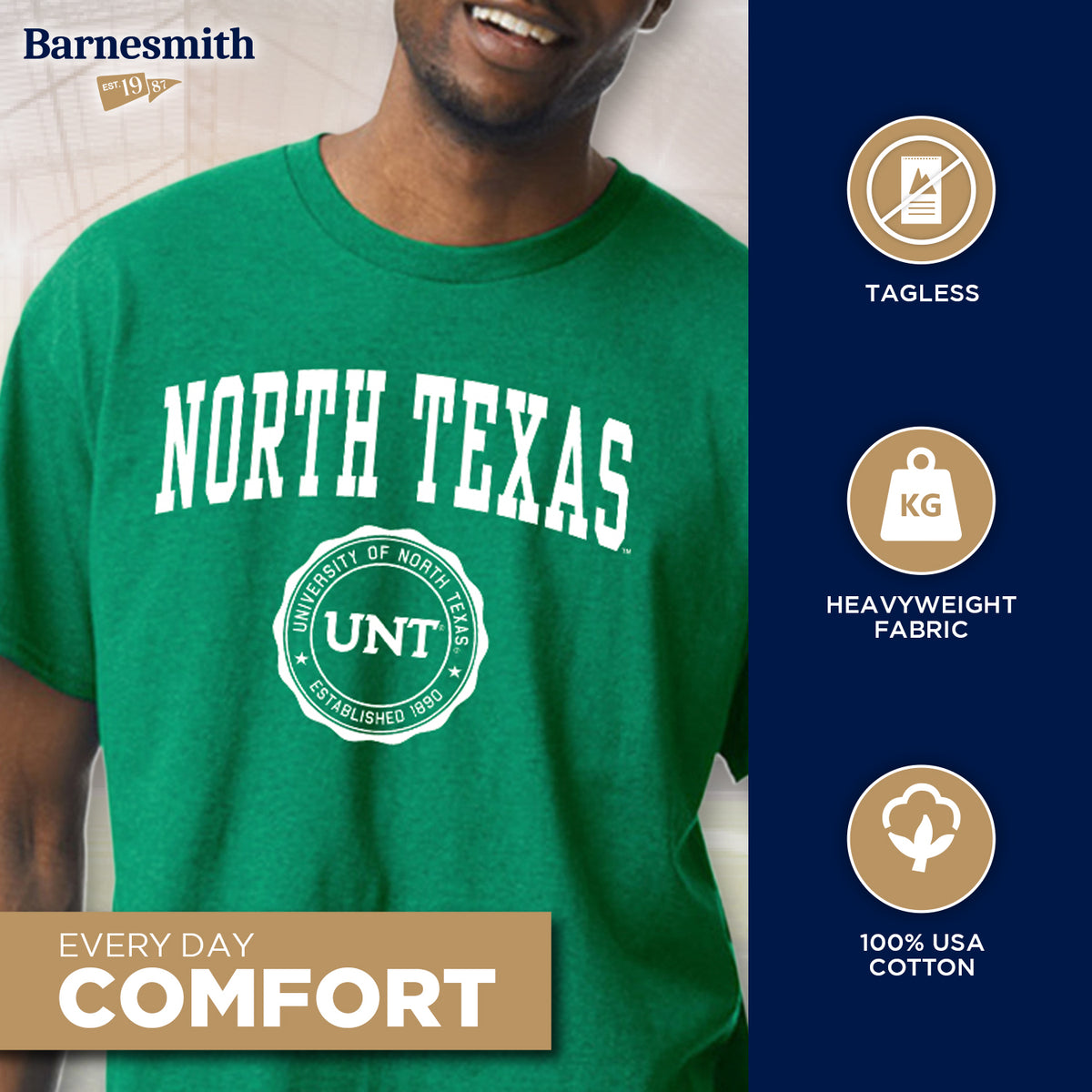 University of North Texas Heritage T-Shirt (Green) – Barnesmith