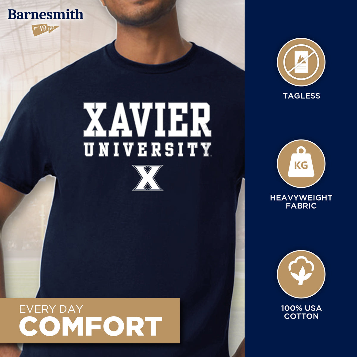 Xavier University Spirit T-Shirt (Navy) – Barnesmith
