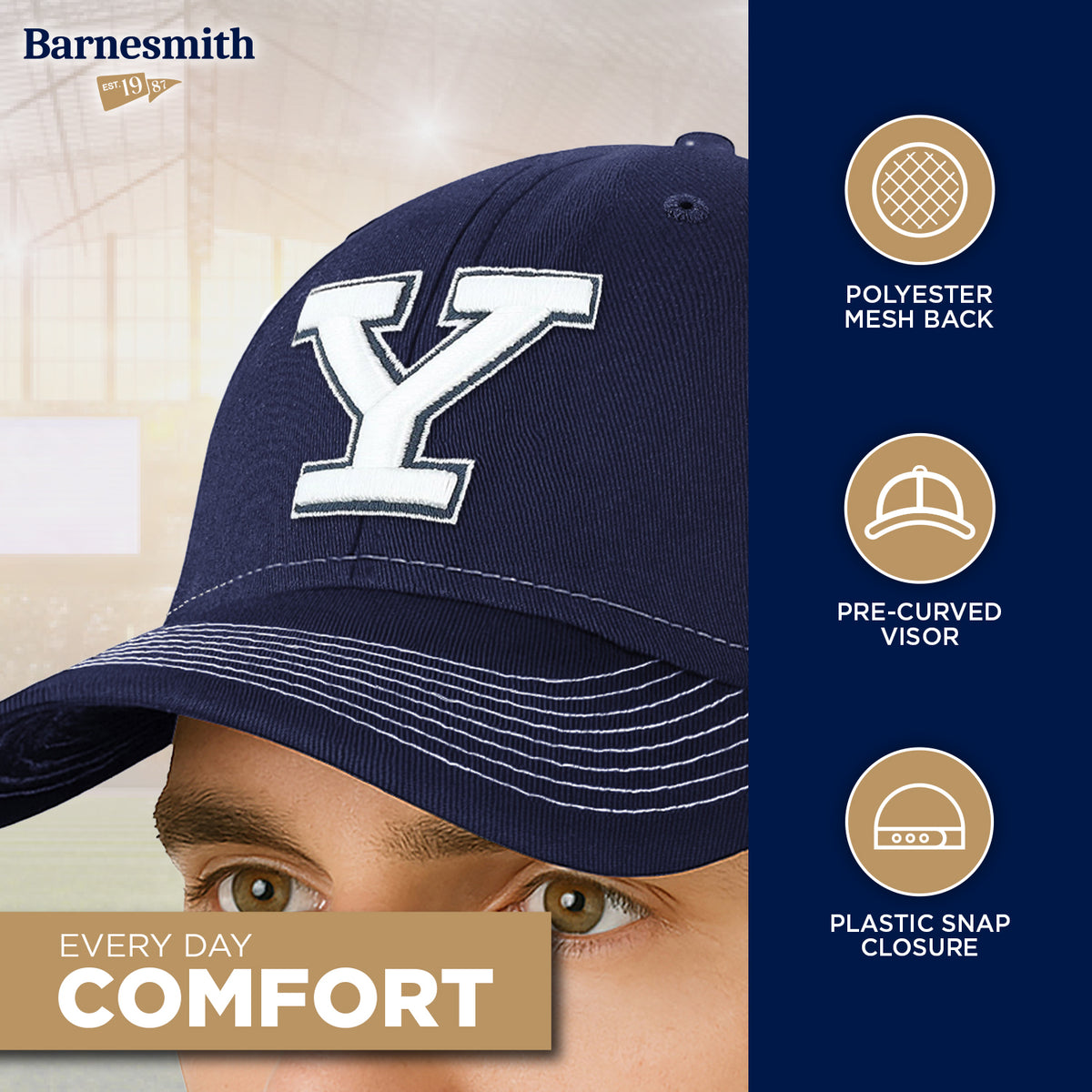 Yale University Sideline Trucker Hat One-Size (Navy/White) – Barnesmith